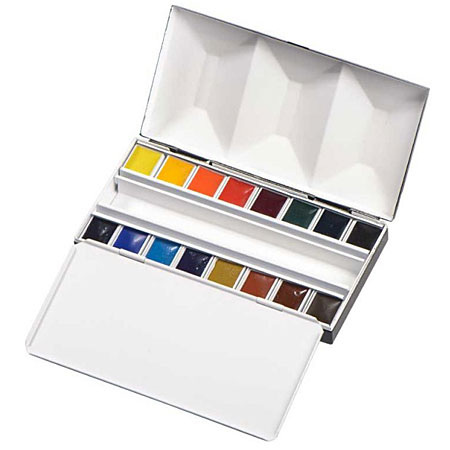 Blockx Artists' quality watercolour - metal jewel box - assorted half ...