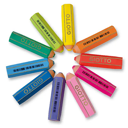 Giotto Happy Gomma - pencil shaped eraser - 6.5x1.5cm - assorted ...