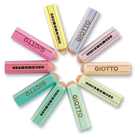 Giotto Happy Gomma - pencil shaped eraser - 6.5x1.5cm - assorted ...