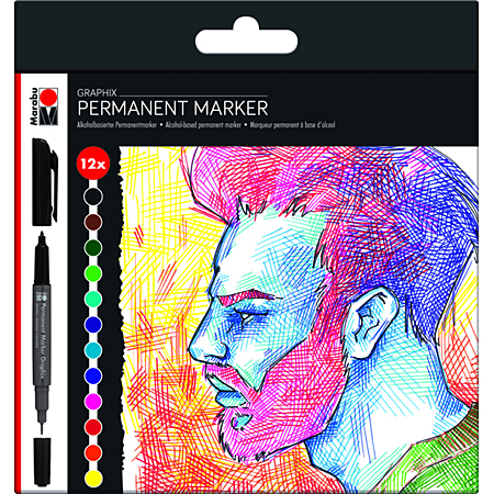Marabu Graphix Permanent Marker - cardboard box - assorted alcohol ...