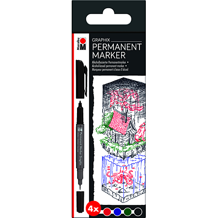 Marabu Graphix Permanent Marker - cardboard box - assorted alcohol ...