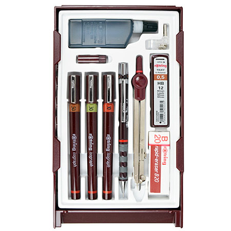 Rotring Isograph Master Set - 3 calibred liners, 1 mechanical pencil, 1 ...