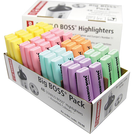 Stabilo Big Boss Pack - cardboard box - 48 assorted highlighters ...
